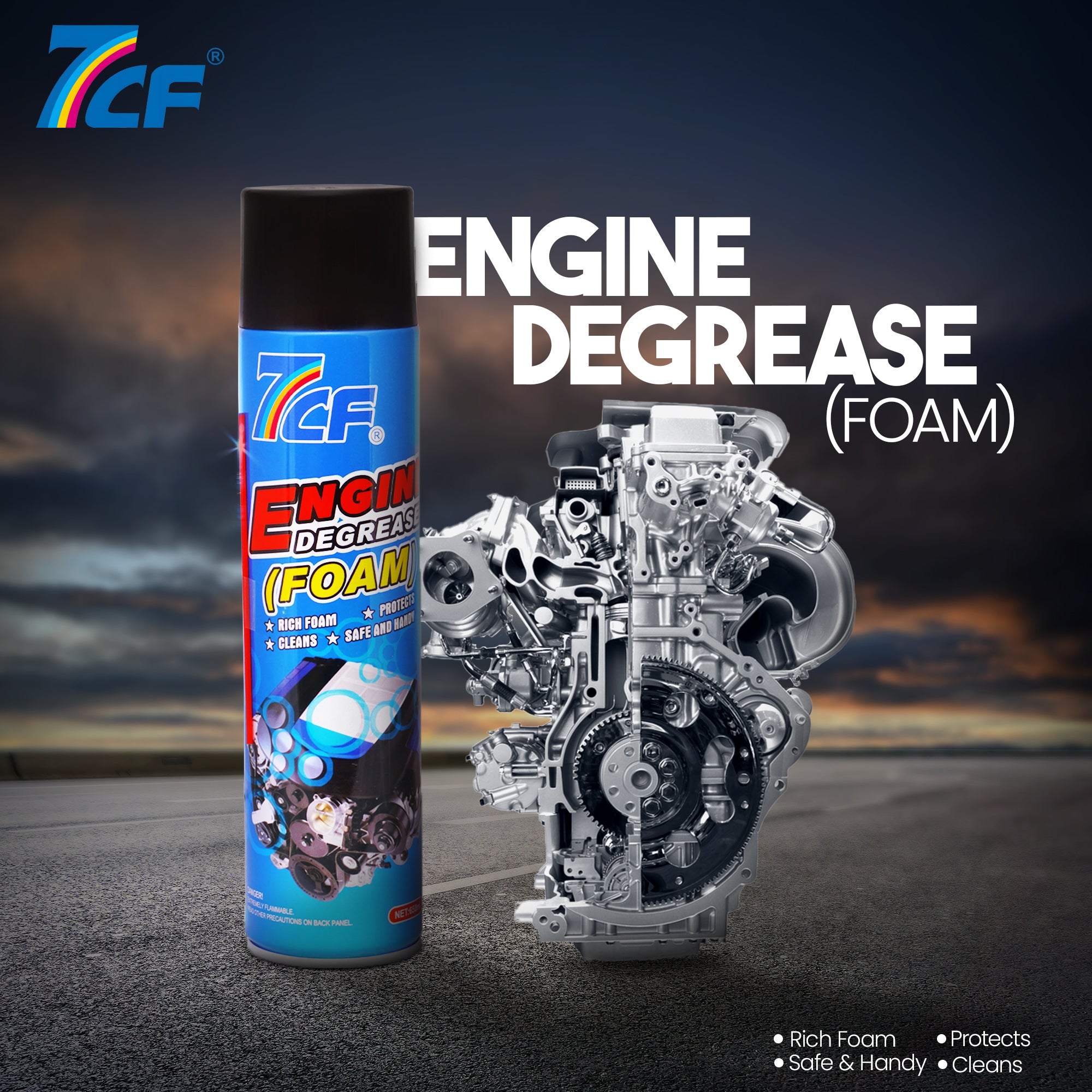 7CF Engine Degreaser Foam - 650ml – CAR GLAMS